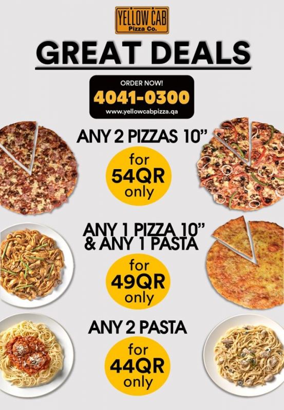 Yellow Cab Pizza Qatar Offers 11394 Restaurants Twffer